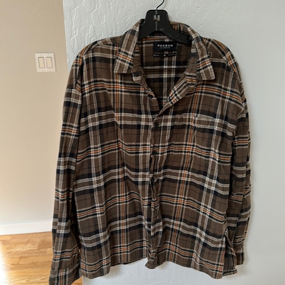 PacSun | Shirts | Pacsun M Olive Green Plaid Flannel | Poshmark